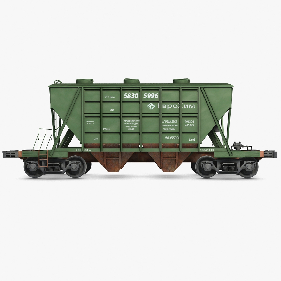 3d hopper wagon model