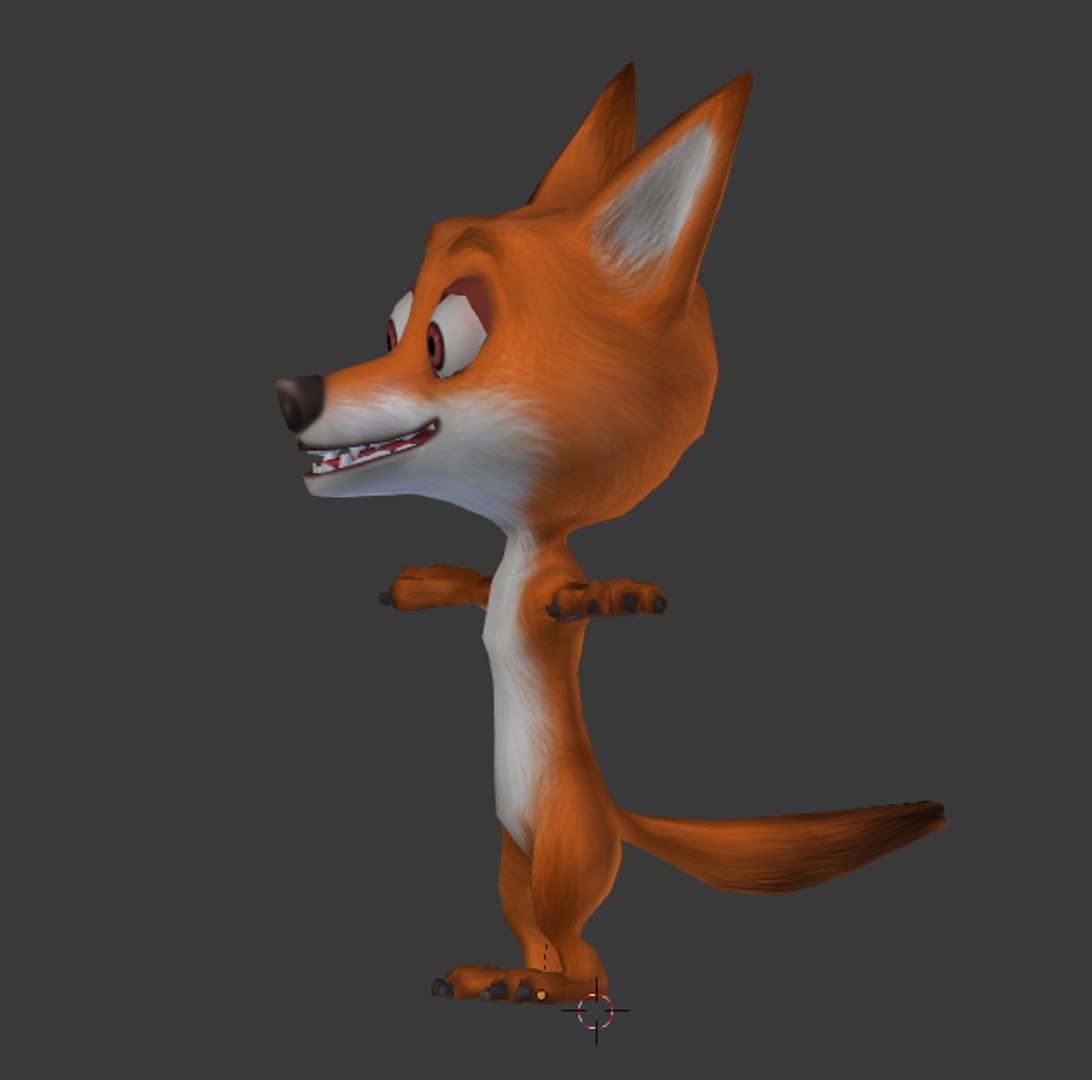 3d model cartoon fox