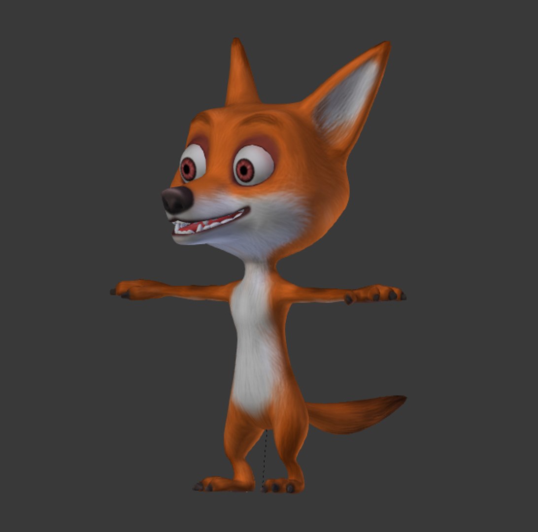 3d model cartoon fox