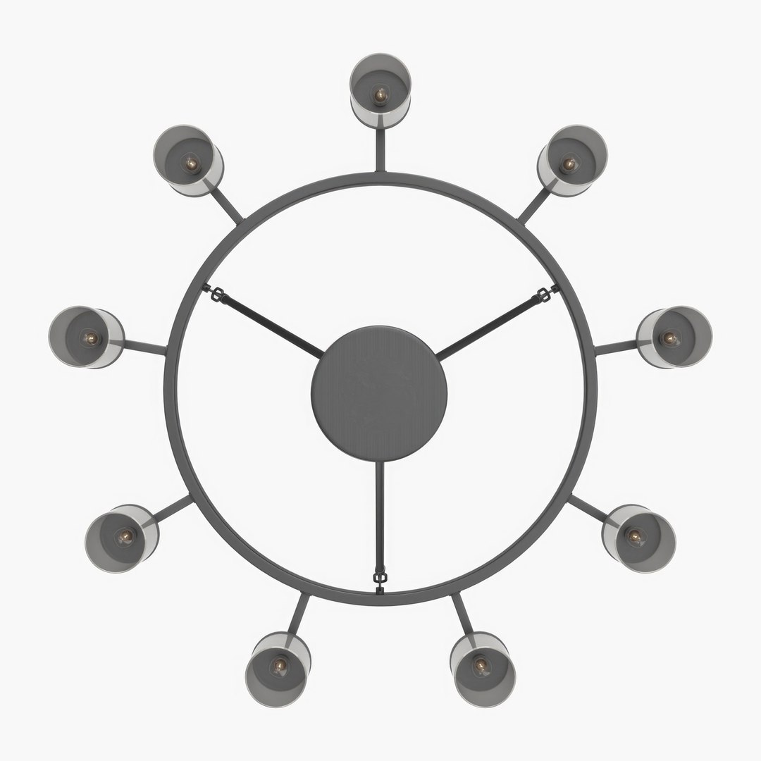 Gresham Collection Nine Light Graphite Model - TurboSquid 2120149