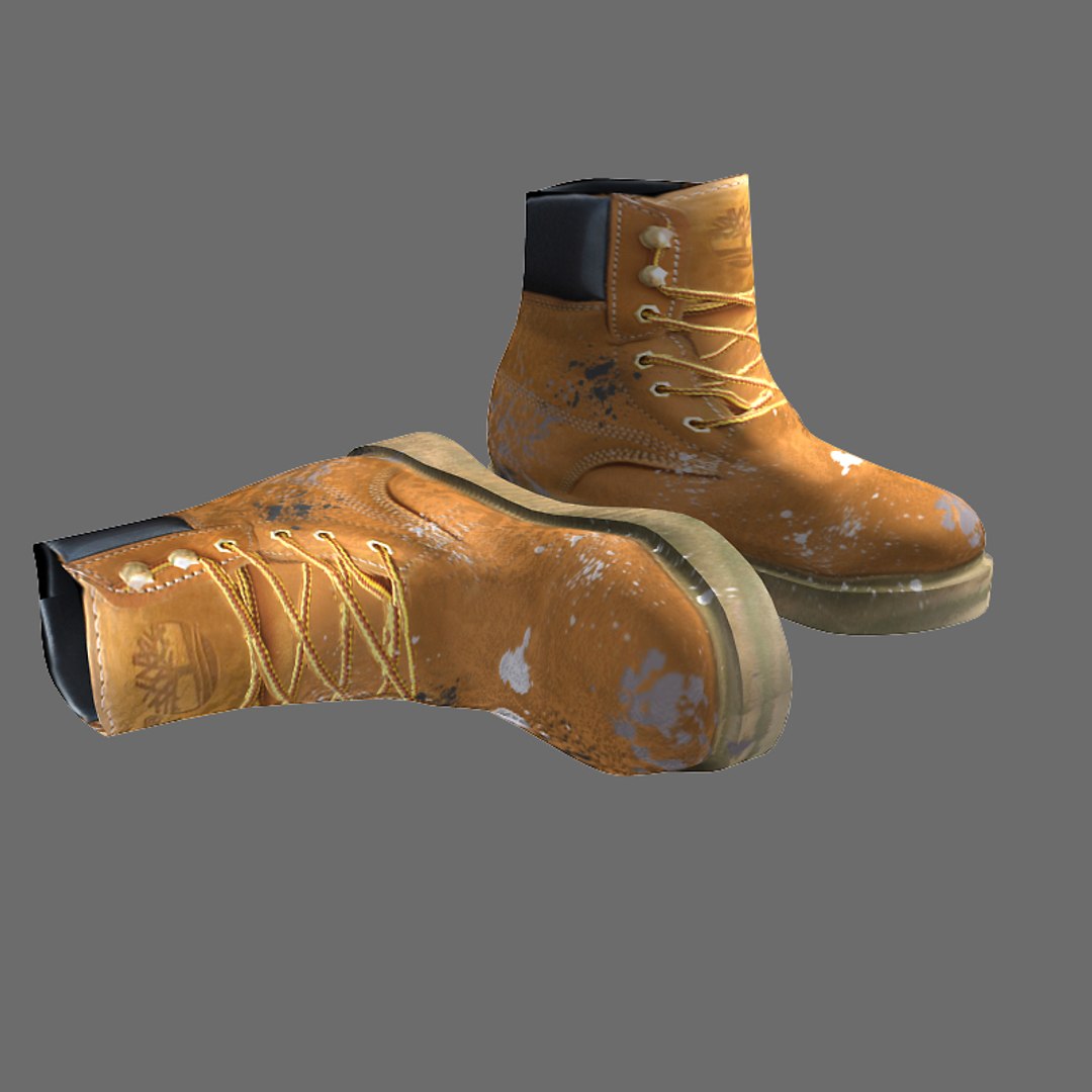 Free Ready Timberland Working Boots 3d Model