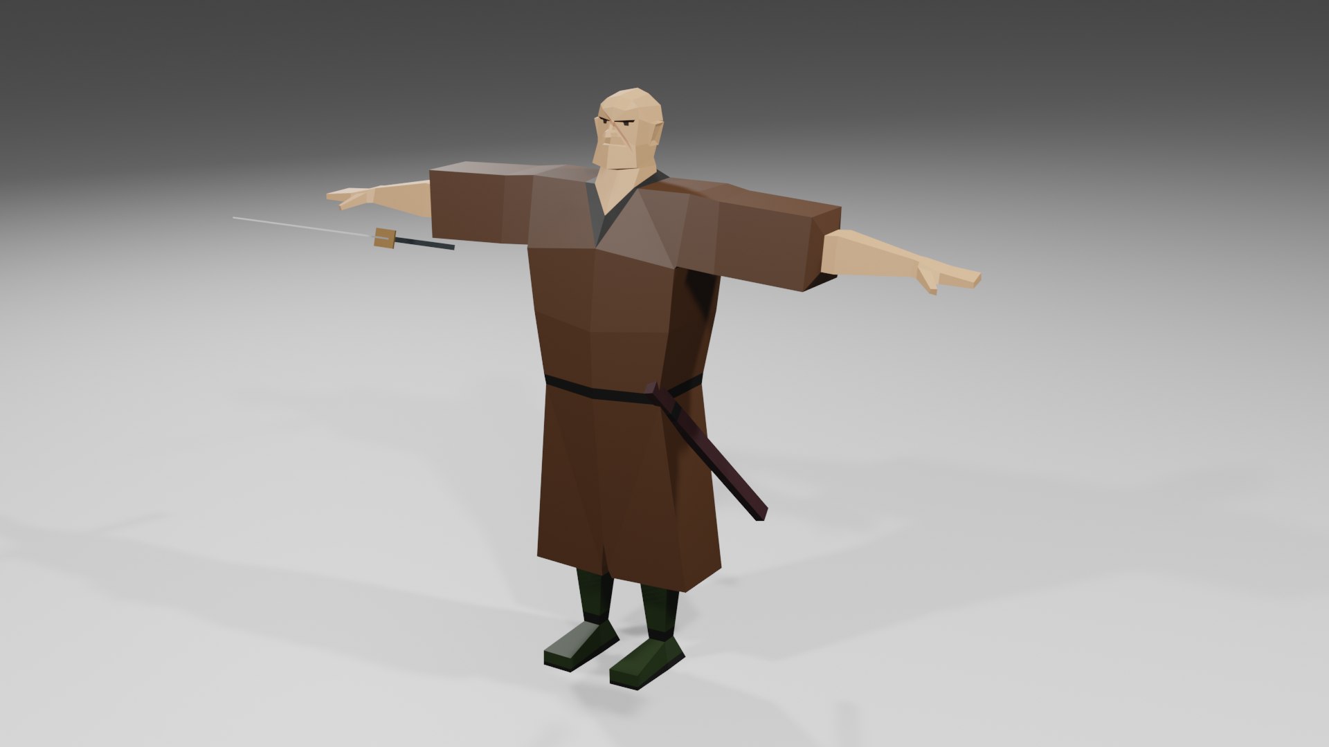 Lowpoly Tall Samurai Unity Ready 3D Model Samurai No2 Low-poly 3D Model ...