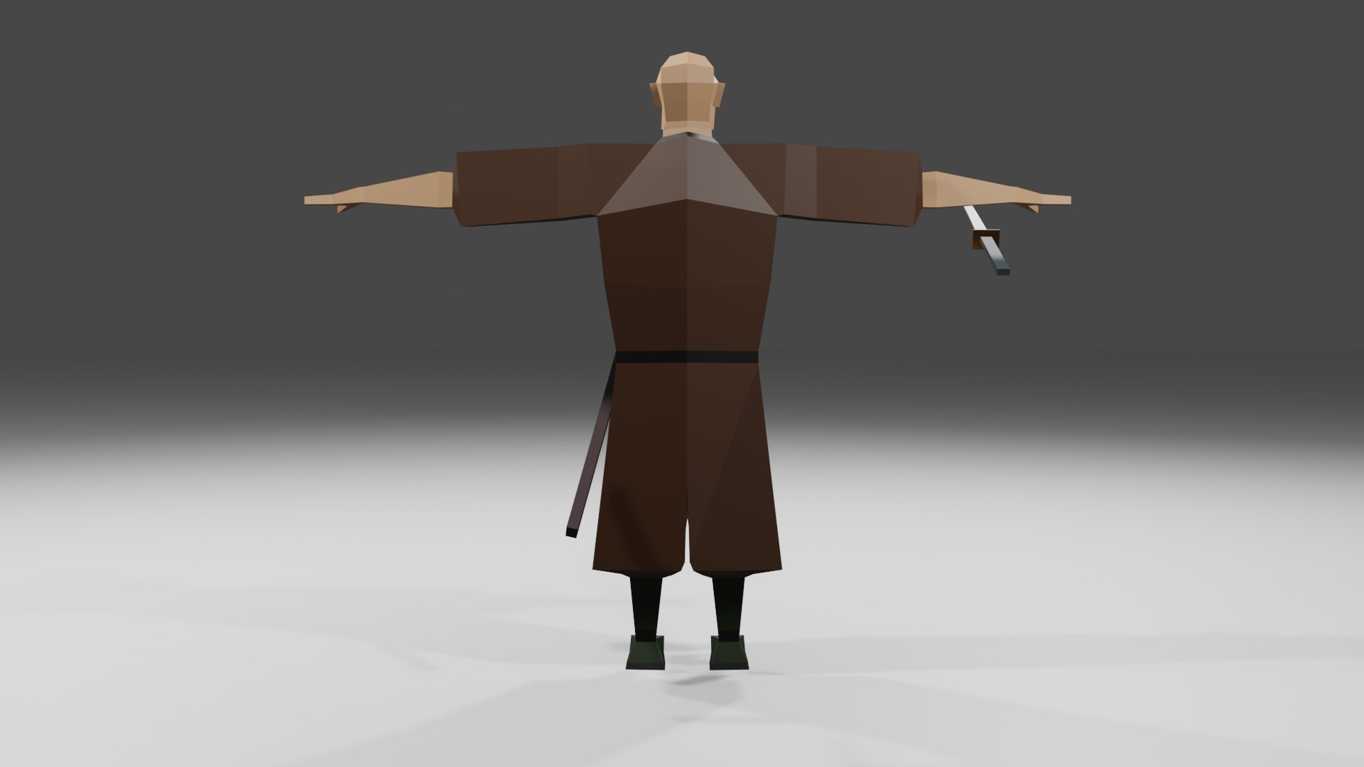 Lowpoly Tall Samurai Unity Ready 3D Model Samurai No2 Low-poly 3D Model ...