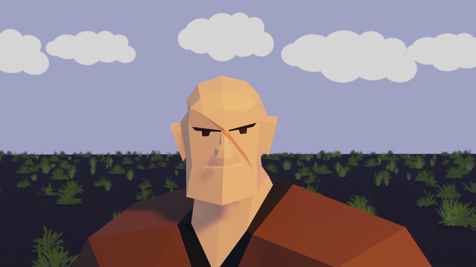 Lowpoly Tall Samurai Unity Ready 3D Model Samurai No2 Low-poly 3D Model ...