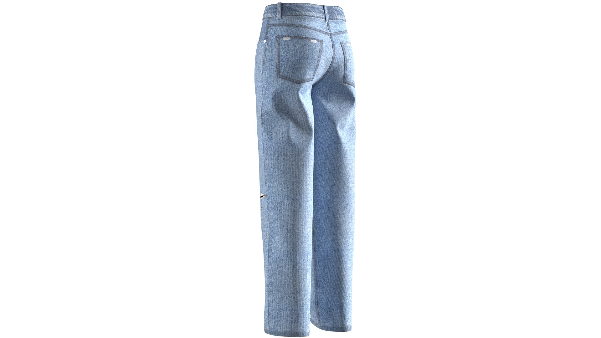 3D Female Denim Jean - TurboSquid 2151923