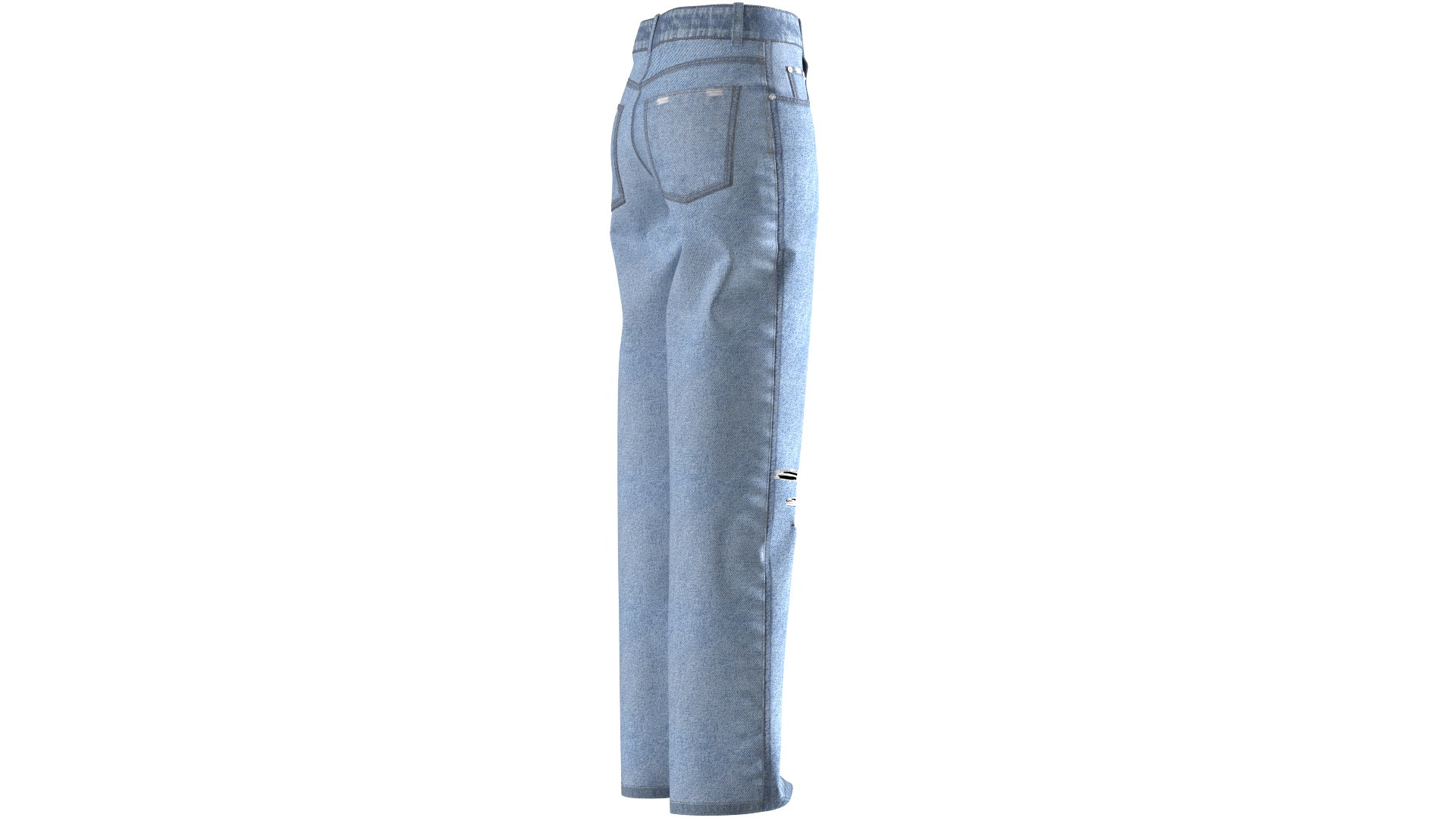 3D Female Denim Jean - TurboSquid 2151923