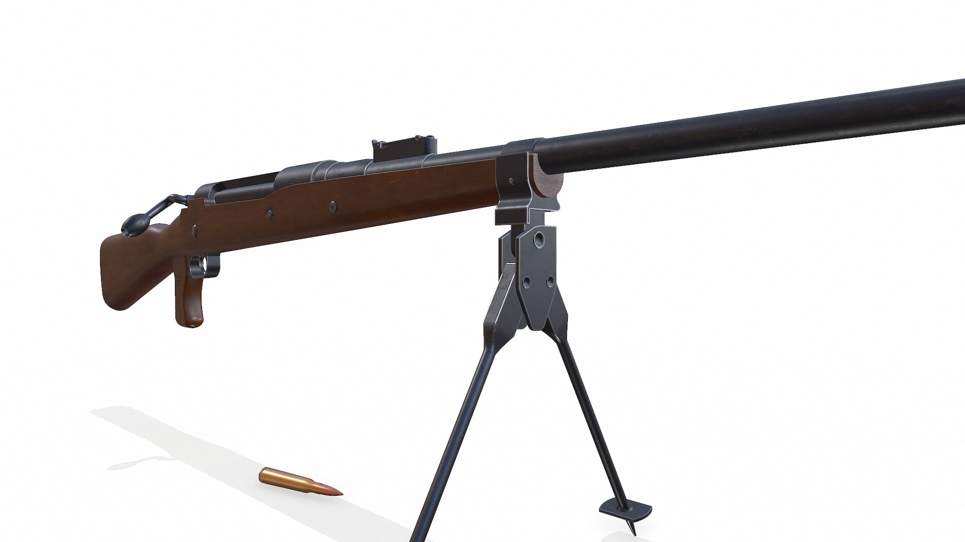 Mauser Tankgewehr T Gewehr M1918 Anti Tank Rifle Low-poly PBR 3D Model ...