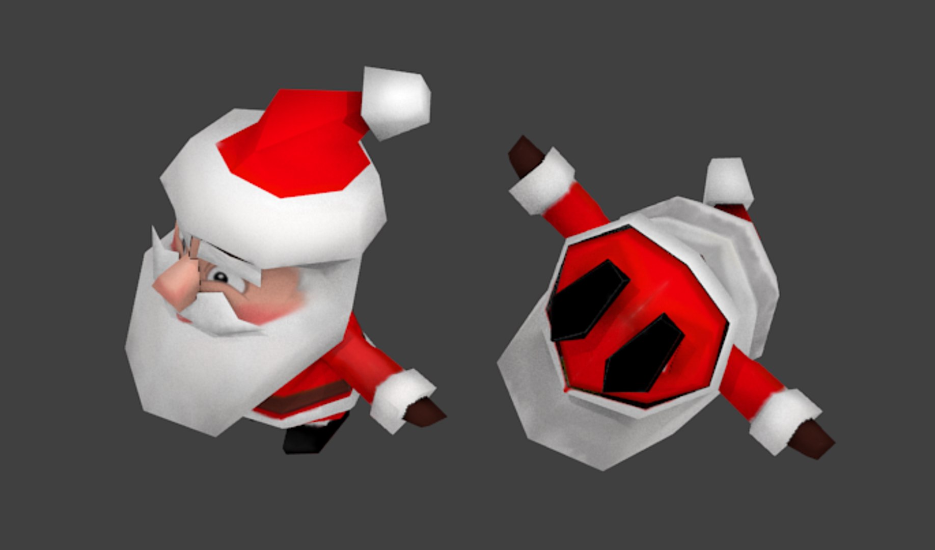 Lo-poly Santa 3d Model
