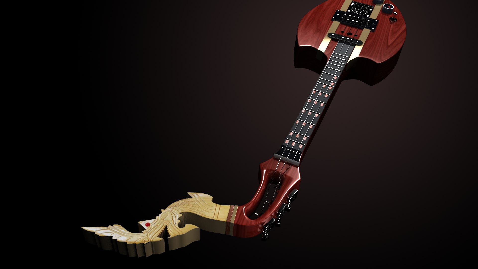 3D Phoenix Guitar Model - TurboSquid 1915197