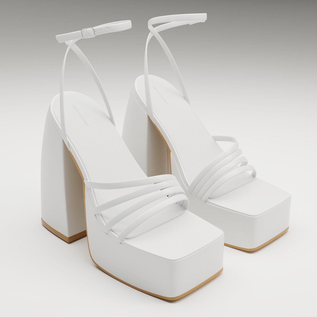 3D model Heels prettylittlething white - TurboSquid 2164064