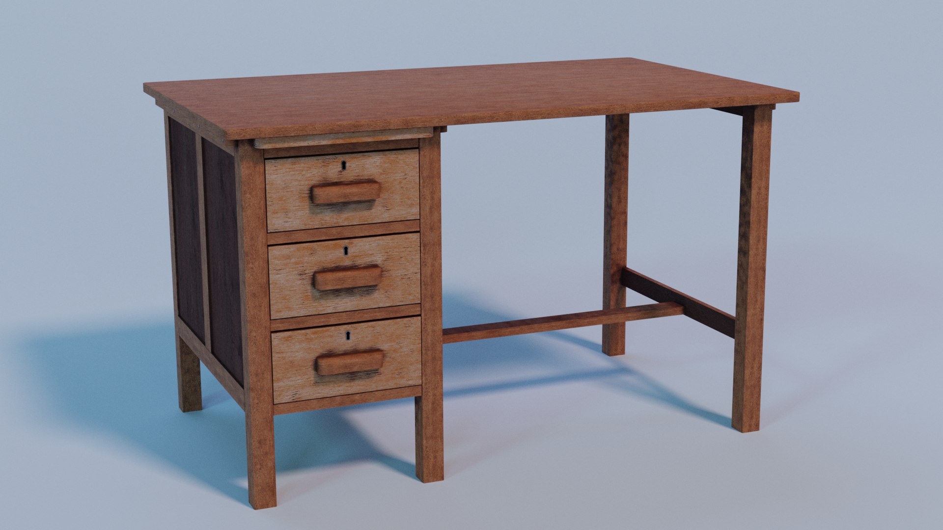 3D Refurbished Antique Desk - TurboSquid 1834604