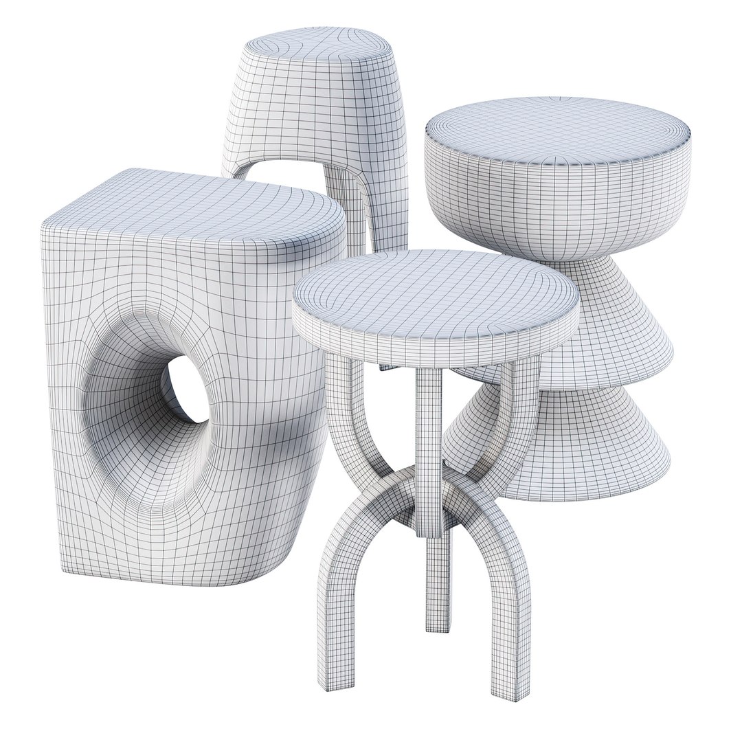 Collection stools by Pols Potten 3D - TurboSquid 1849425