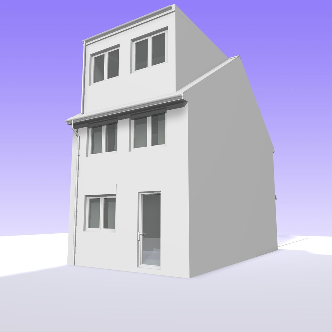 3d Model British 2 Storey House Building