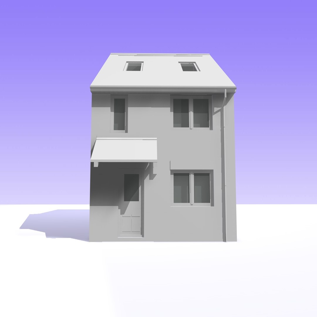 3d Model British 2 Storey House Building