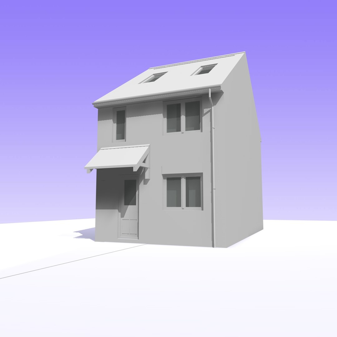 3d Model British 2 Storey House Building