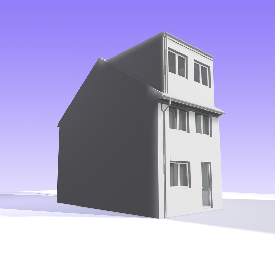 3d Model British 2 Storey House Building
