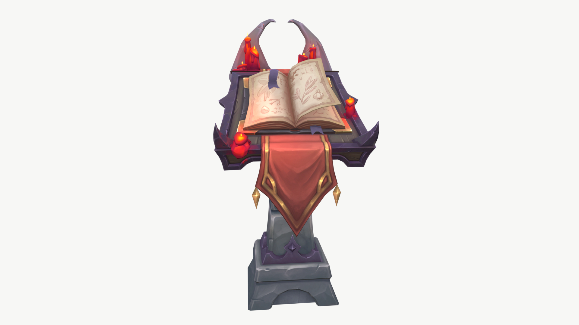 Stylized Altar And Old Book Dark Gothic Vampire Bat Shaped Ancient ...