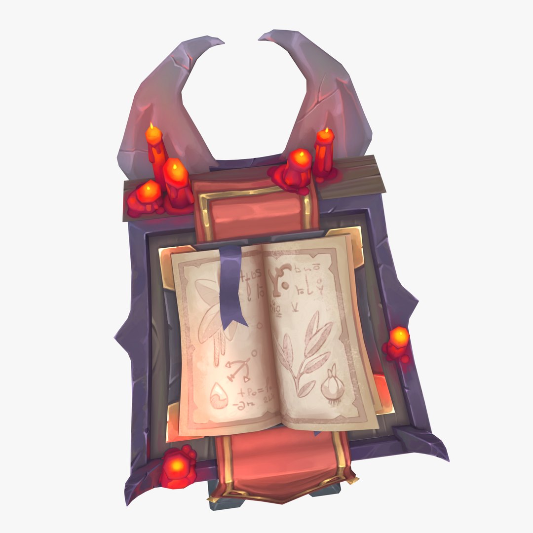 Stylized Altar And Old Book Dark Gothic Vampire Bat Shaped Ancient ...
