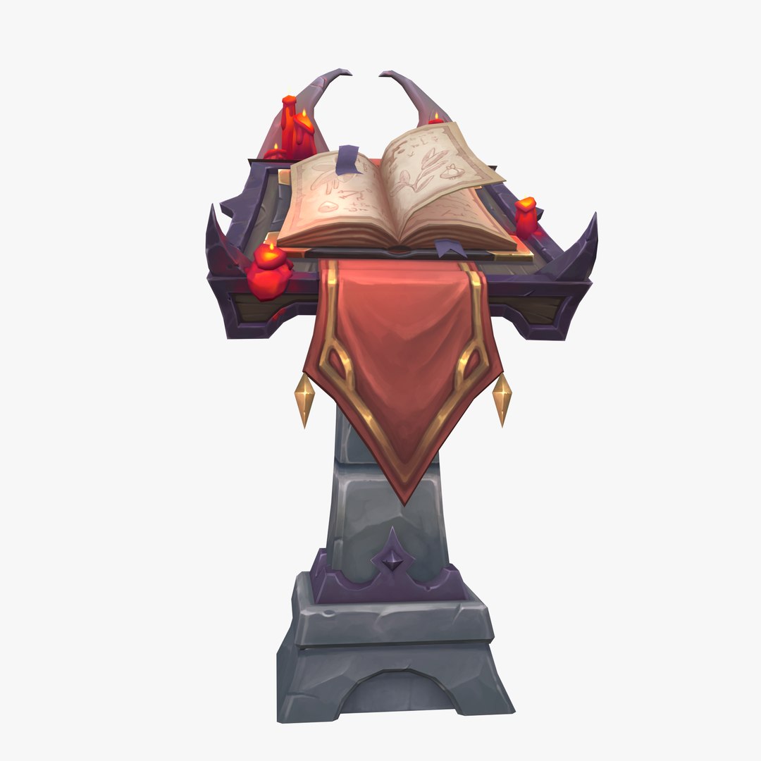 Stylized Altar And Old Book Dark Gothic Vampire Bat Shaped Ancient ...