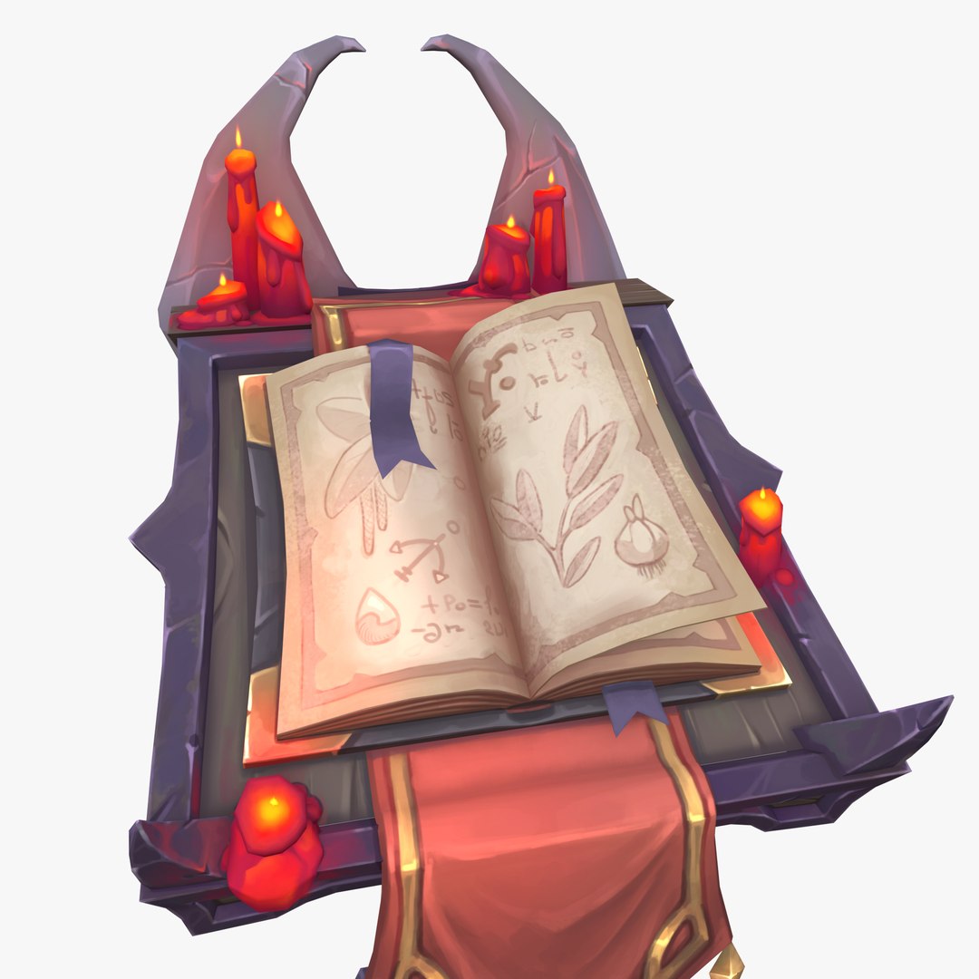 Stylized Altar And Old Book Dark Gothic Vampire Bat Shaped Ancient ...