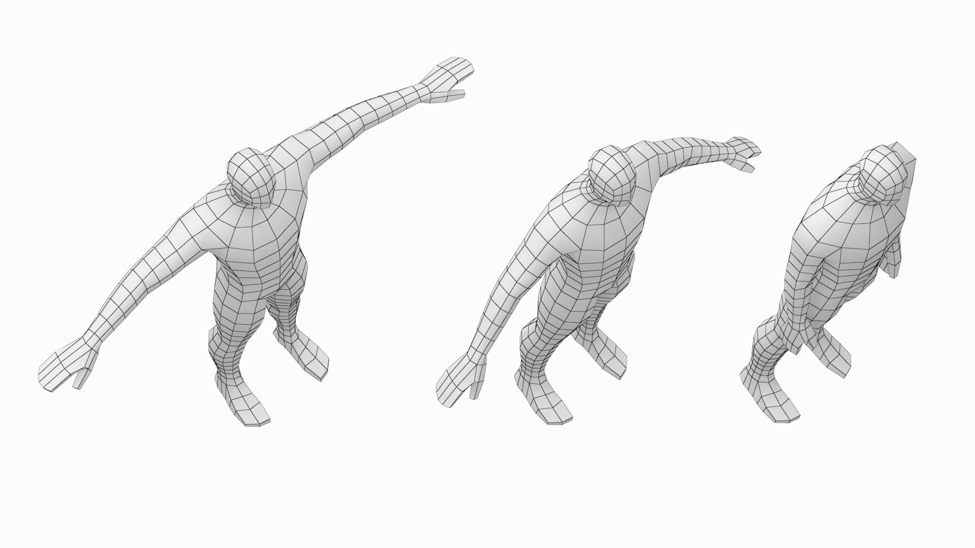 3D Male Hero in Three Poses Base Mesh - TurboSquid 2145136