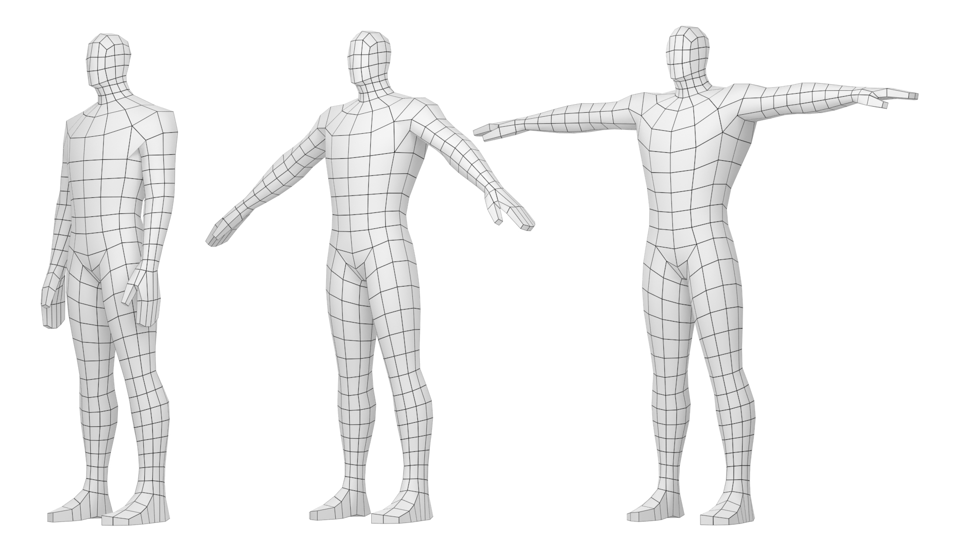 3D Male Hero in Three Poses Base Mesh - TurboSquid 2145136
