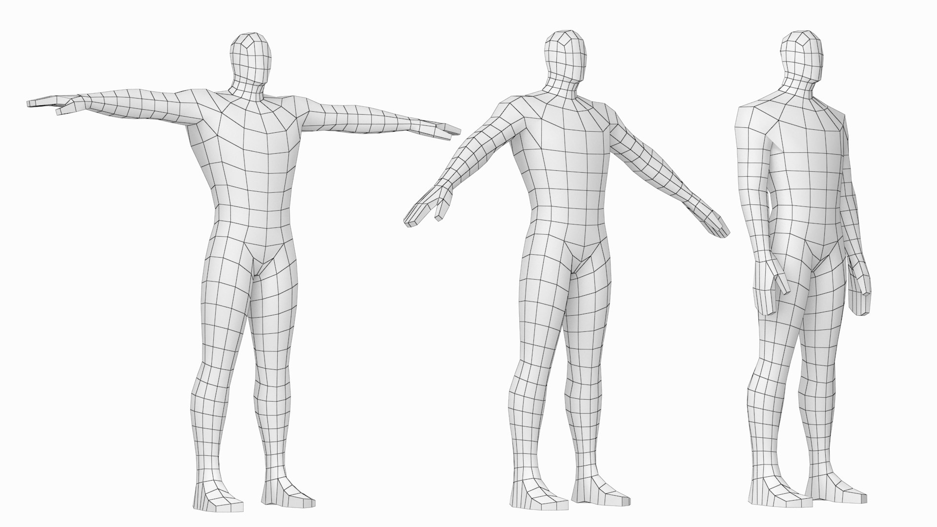3D Male Hero in Three Poses Base Mesh - TurboSquid 2145136