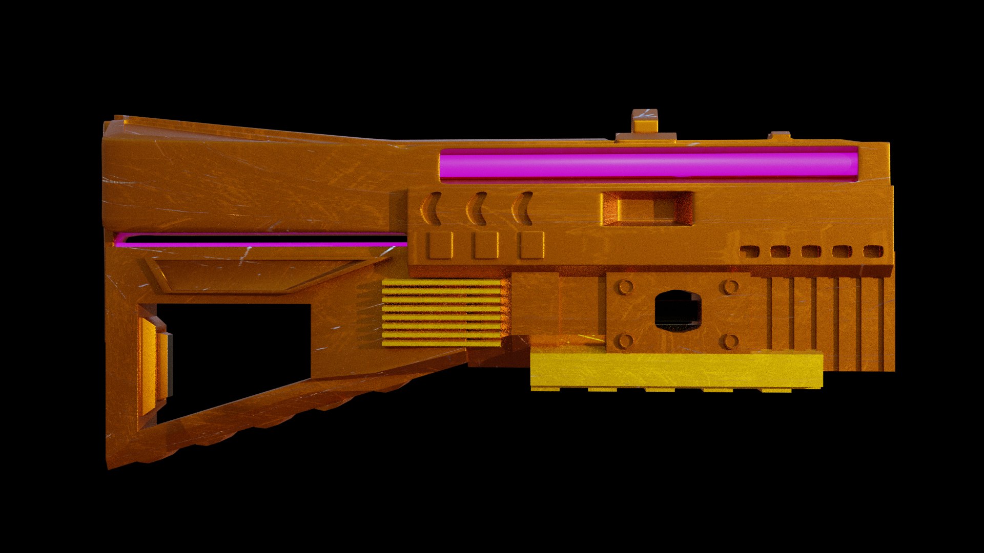 Low Poly Cyber Gun 3D Model - TurboSquid 1969915