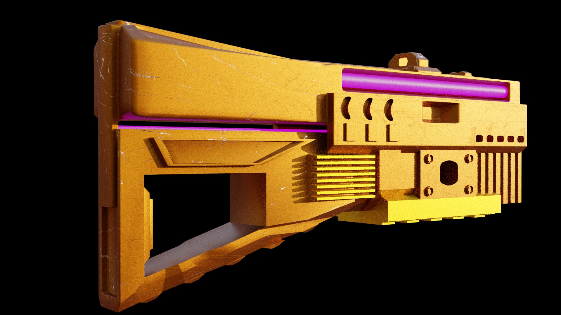 Low Poly Cyber Gun 3D Model - TurboSquid 1969915
