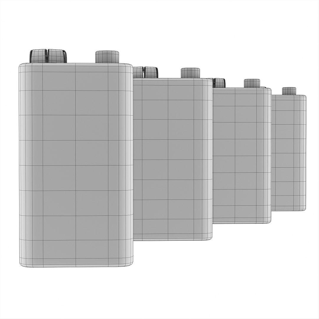 9v Block Battery 3d Obj