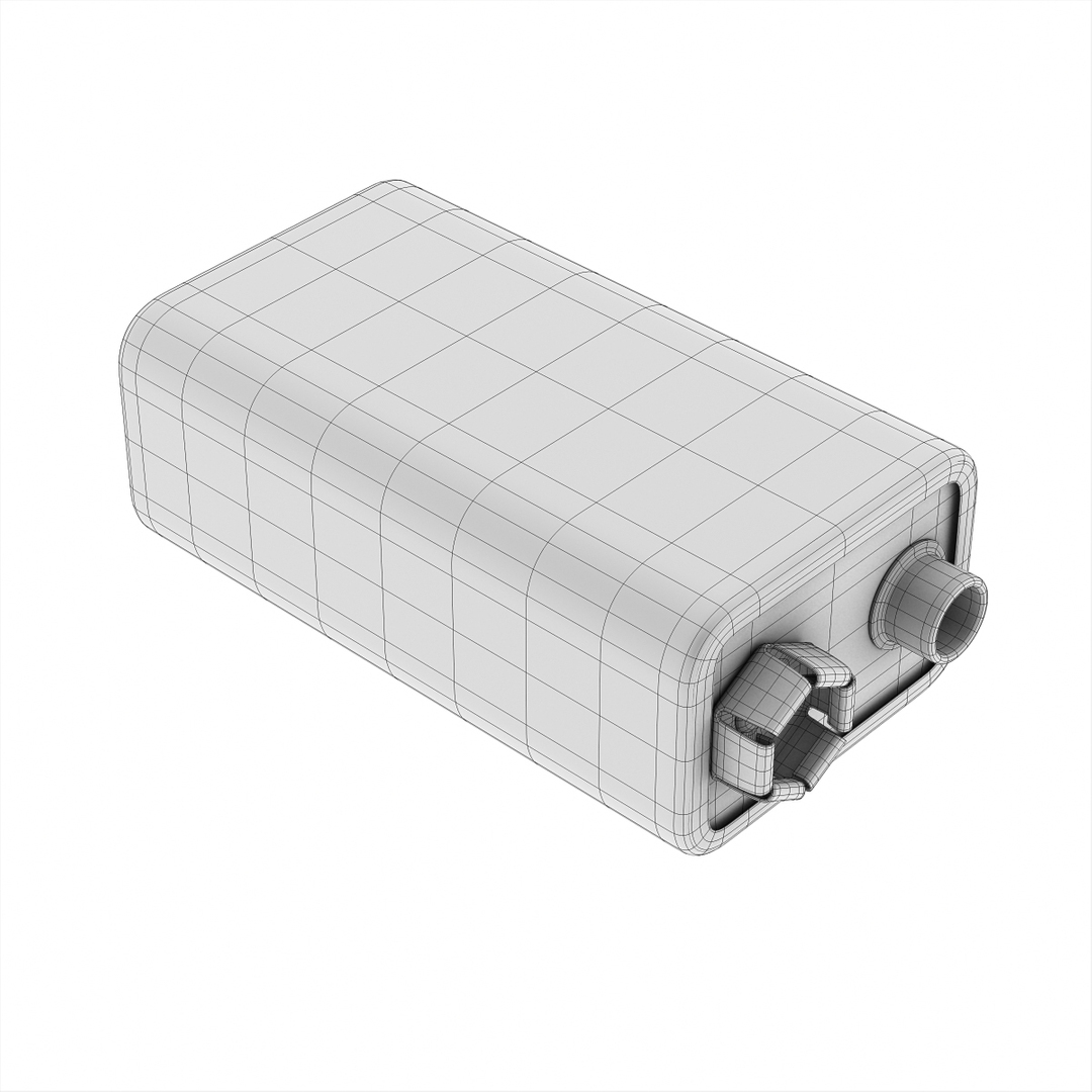 9v block battery 3d obj