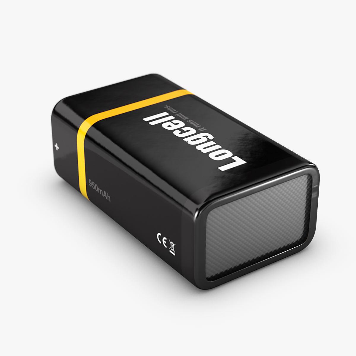 9v block battery 3d obj