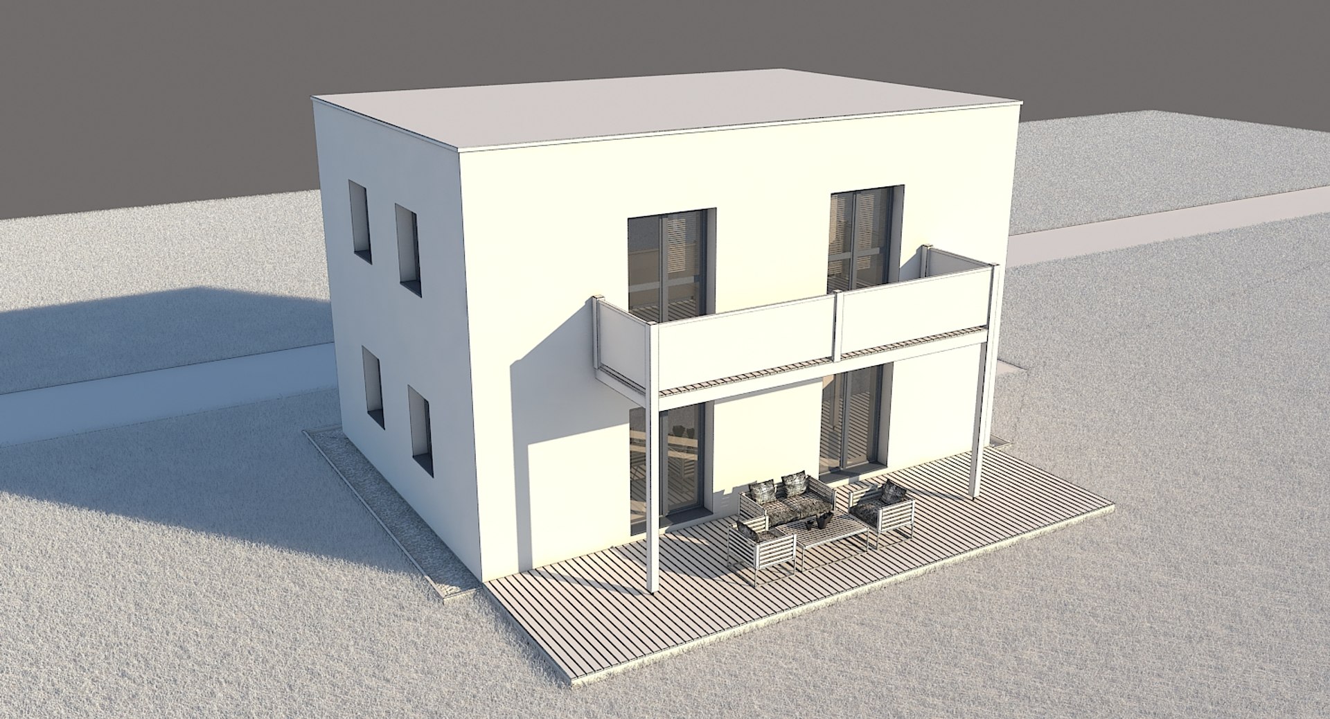 Modern Single Family Home 3d Model
