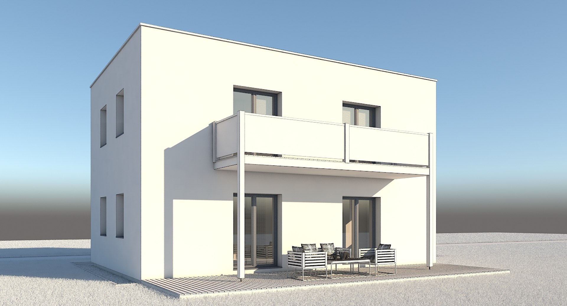 Modern Single Family Home 3d Model
