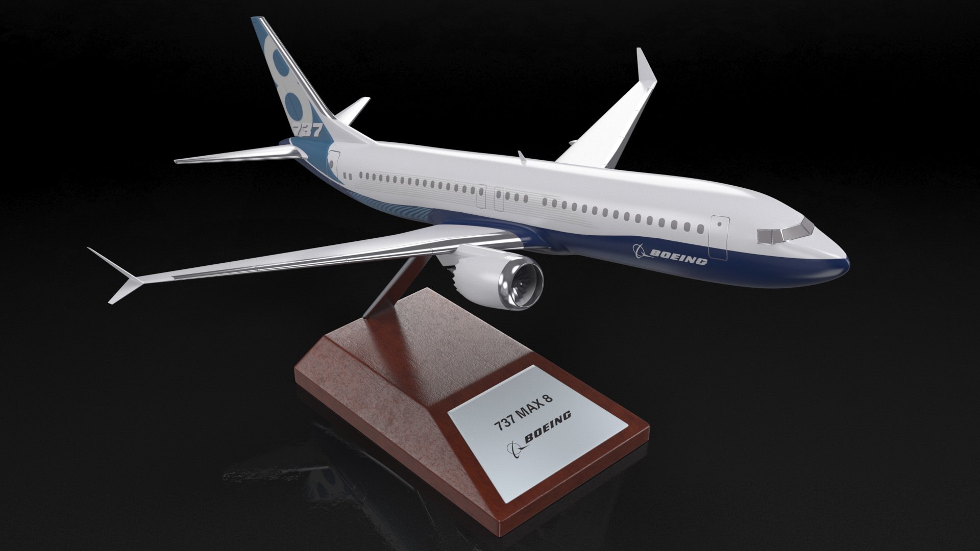 Boeing 737 Max 8 Scale Model with Stand 3D model - TurboSquid 1771801