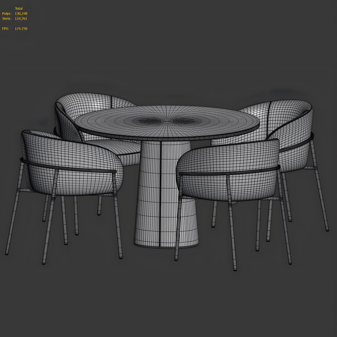 3D Dining Set 264 Model - TurboSquid 2224565
