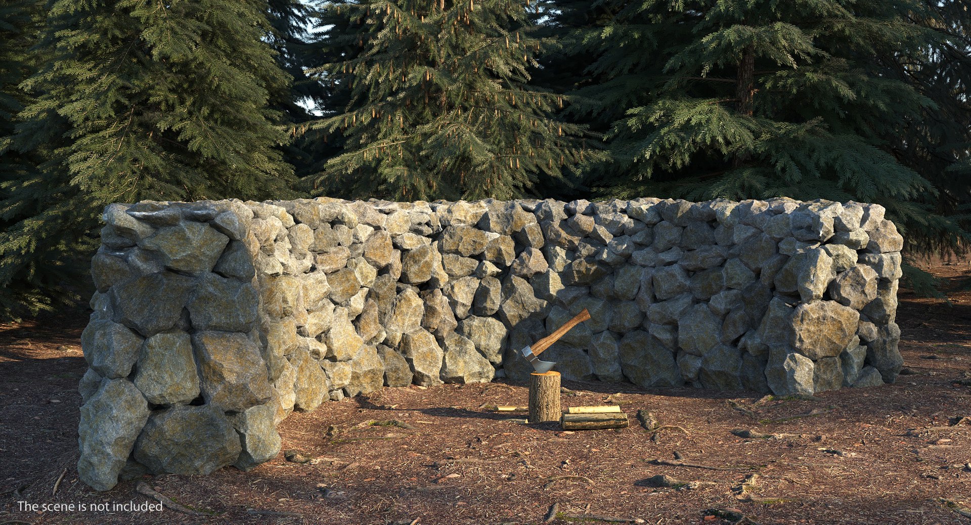 Rustic Bend Stone Wall 3D Model - TurboSquid 1408615