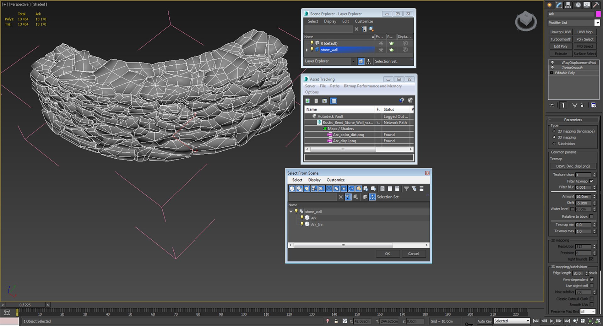Rustic bend stone wall 3D model - TurboSquid 1408615