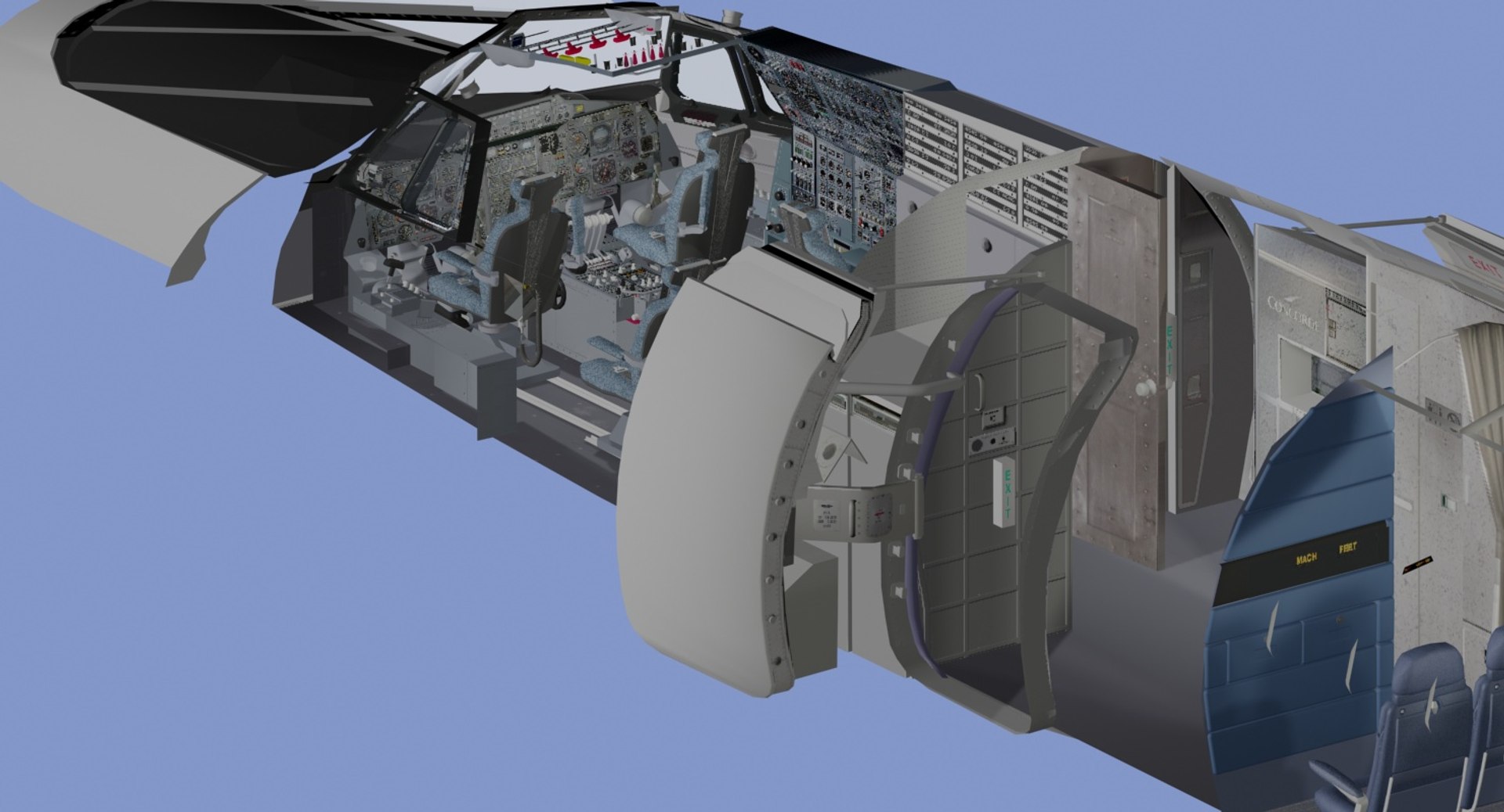 3d model interior concorde