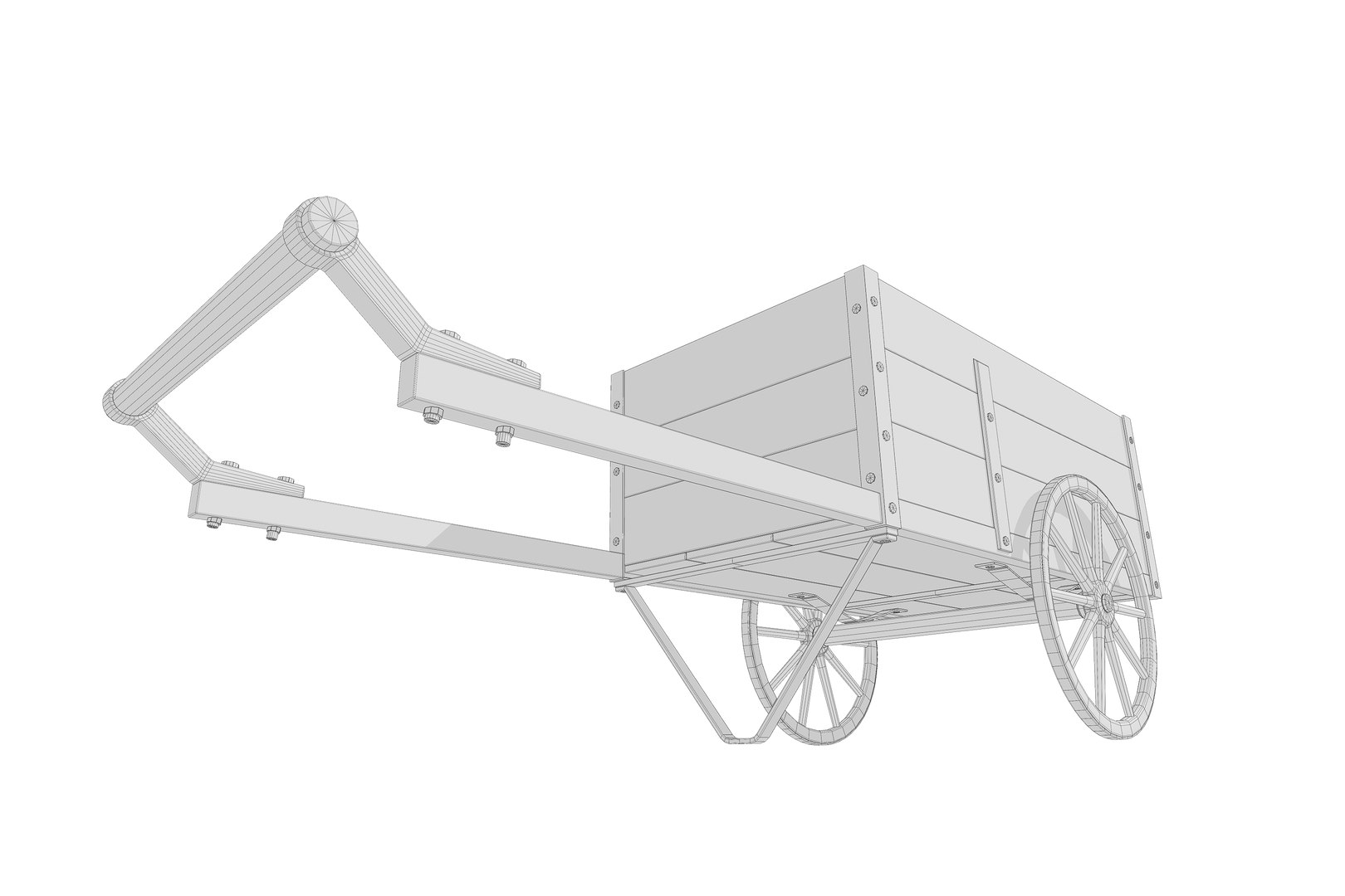 3D Wooden Cart Low-poly 3d Model - TurboSquid 2254522