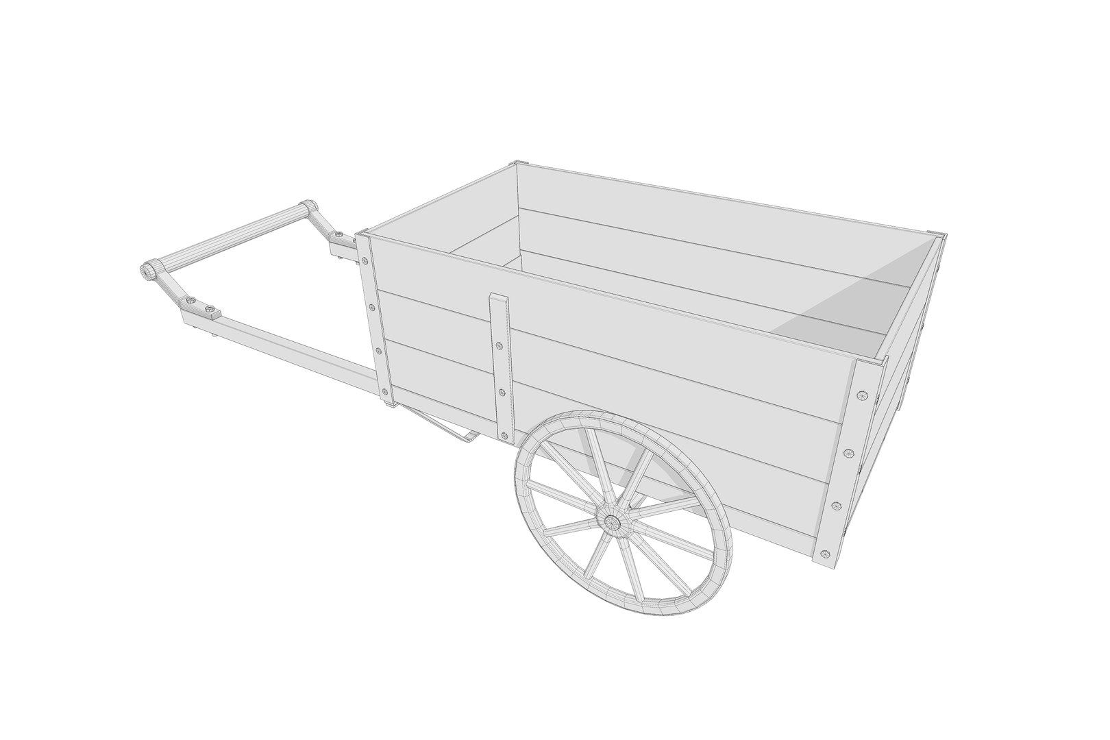 3D Wooden Cart Low-poly 3d Model - TurboSquid 2254522