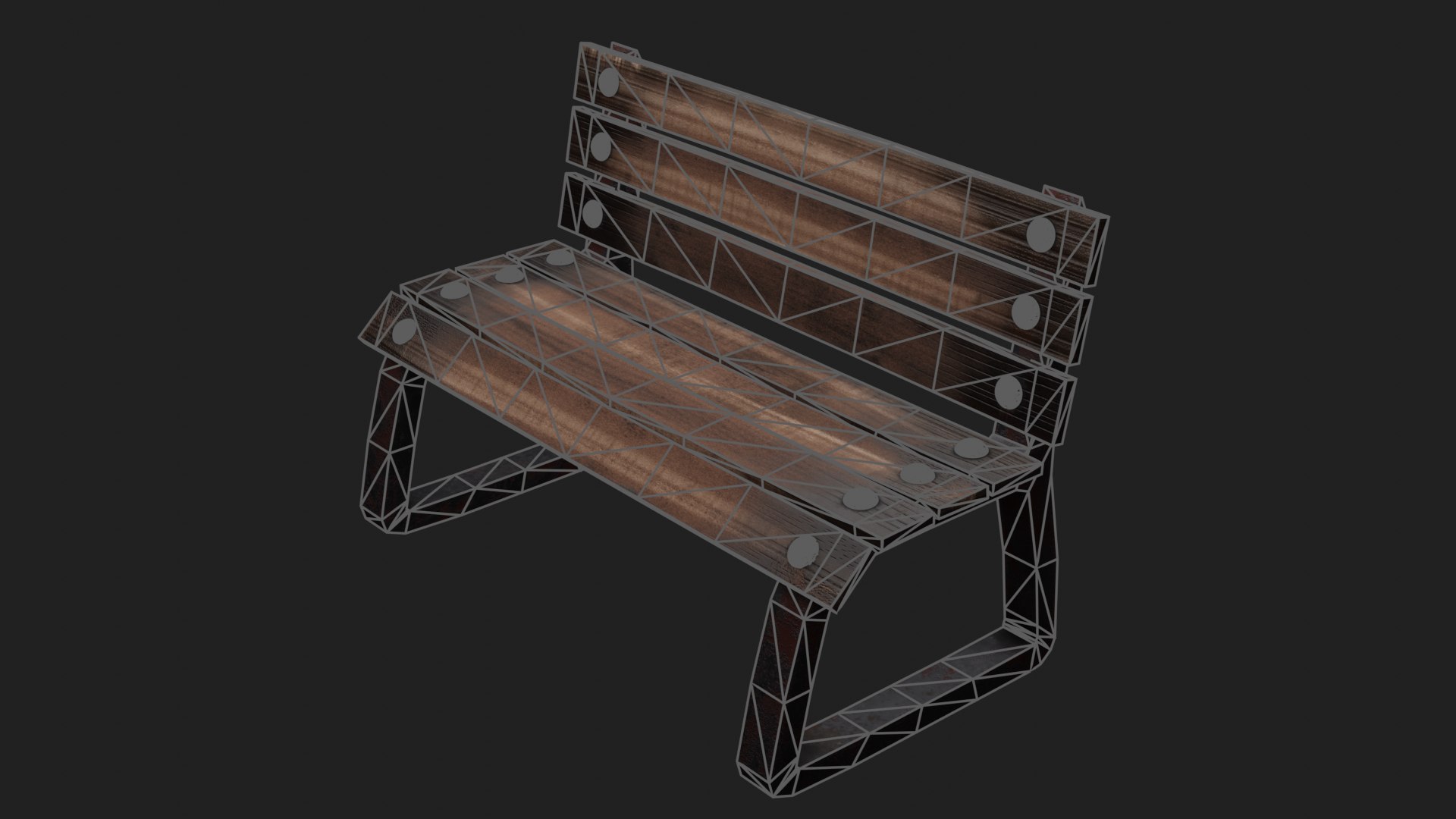 Game Ready Model Of Wooden Bench 3D Model - TurboSquid 2045959
