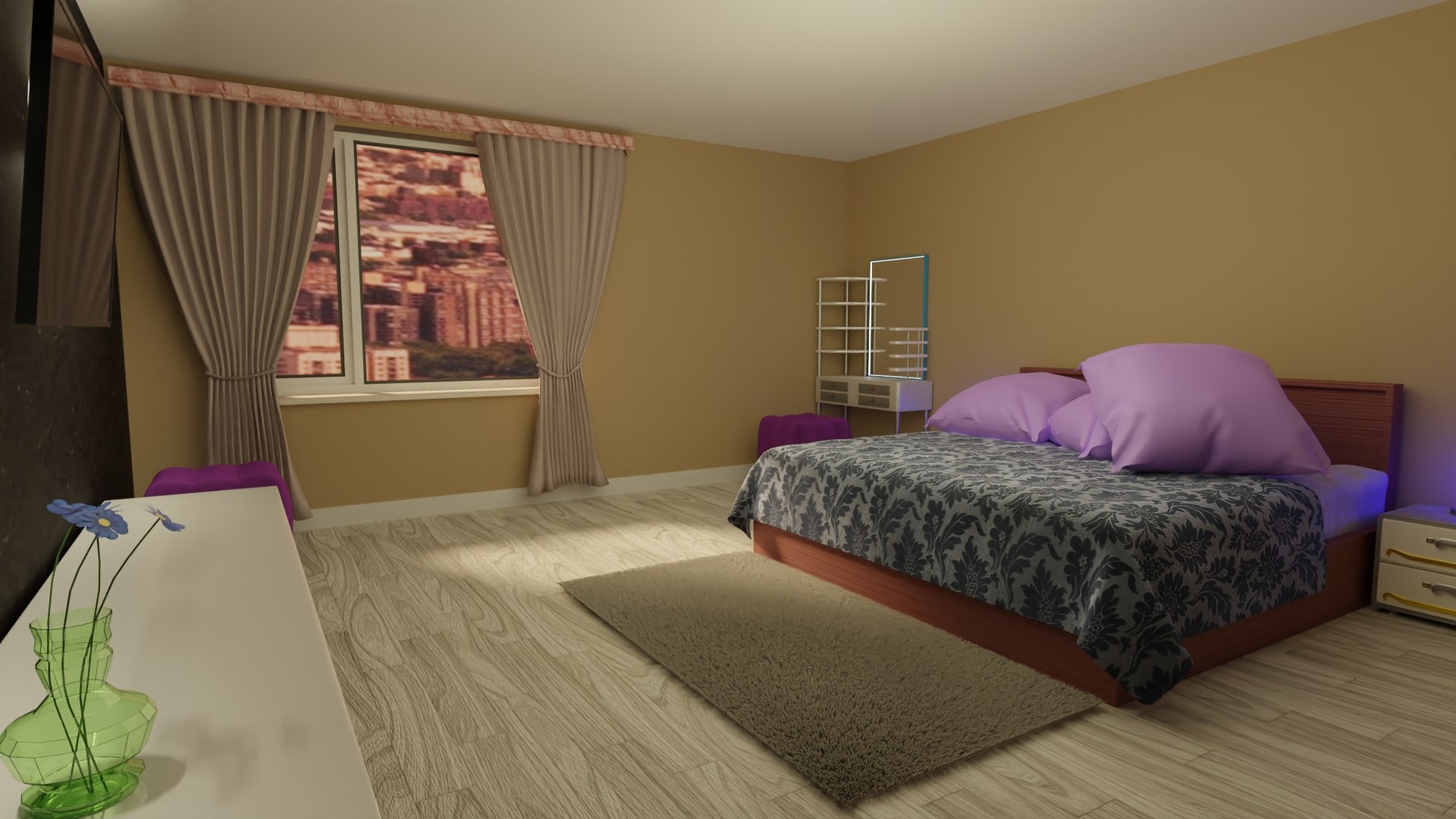 Bedroom Interior Scene For Blender 3D 3D Model 3D - TurboSquid 1715593
