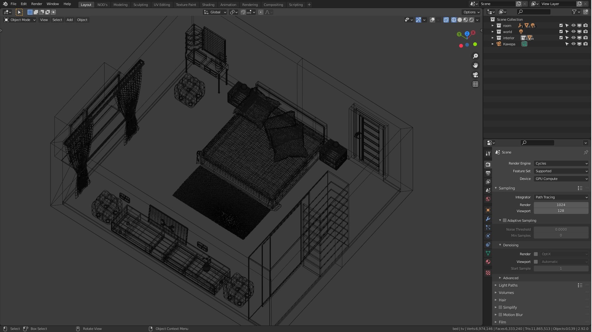Bedroom Interior Scene For Blender 3D 3D Model 3D - TurboSquid 1715593