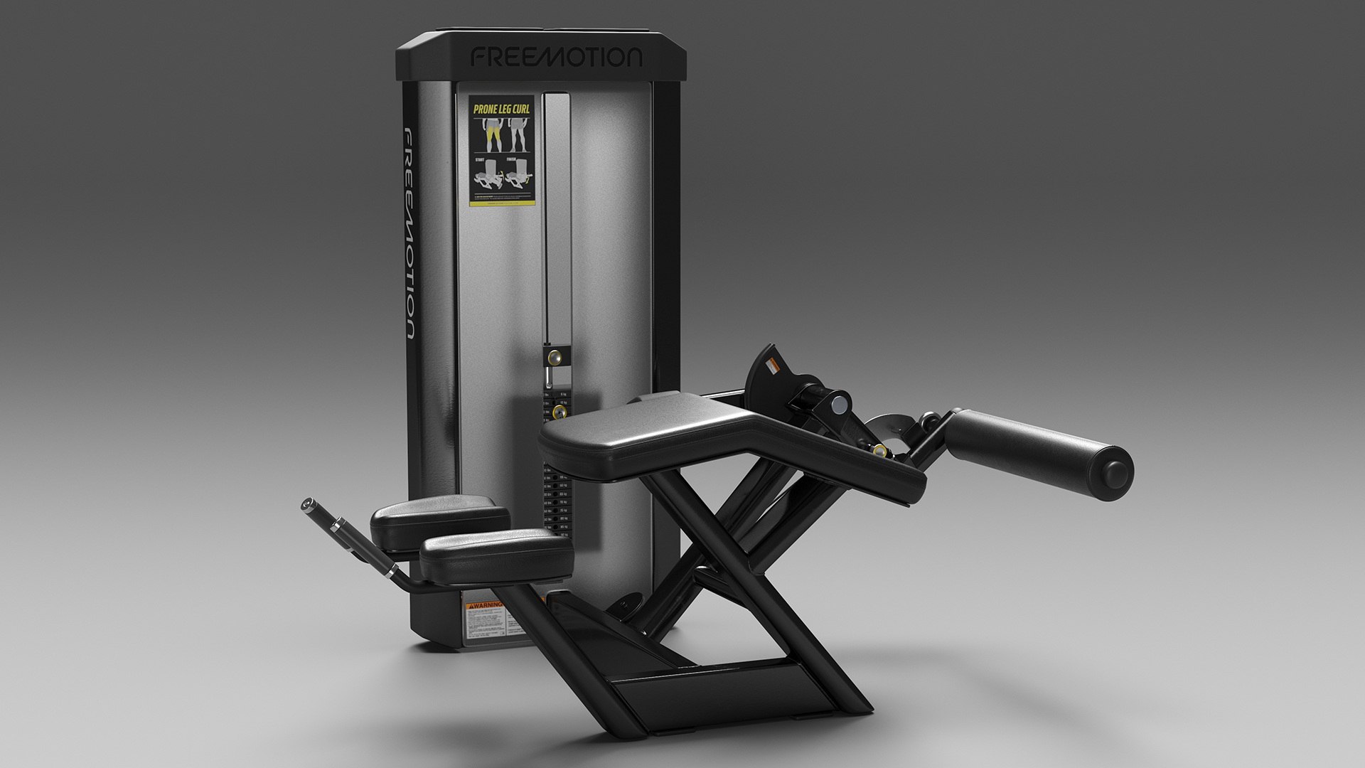 3D Freemotion Prone Leg Curl Trainer Black Rigged - TurboSquid 2113259