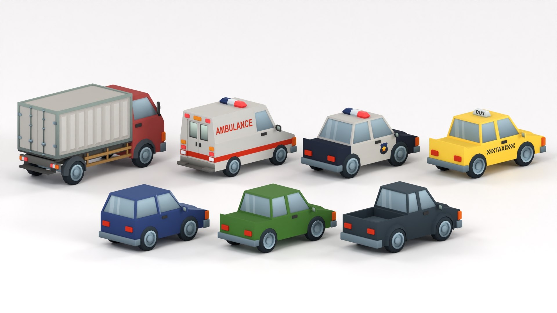 Cartoon Low Poly Car Pack 3D Model - TurboSquid 2239251