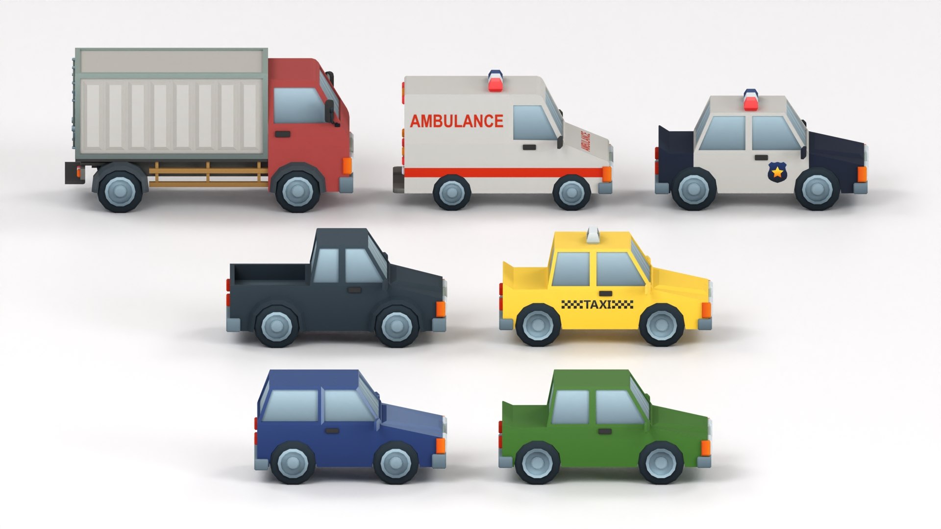 Cartoon Low Poly Car Pack 3D Model - TurboSquid 2239251