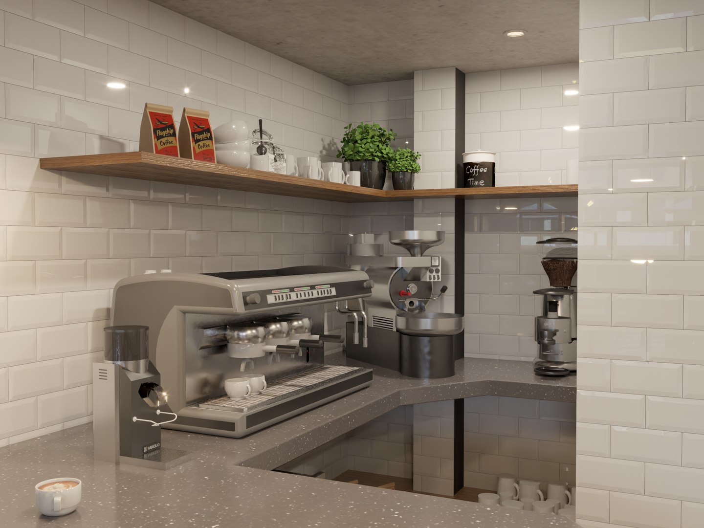 Cozy Modern Coffee Shop Model - TurboSquid 1916432