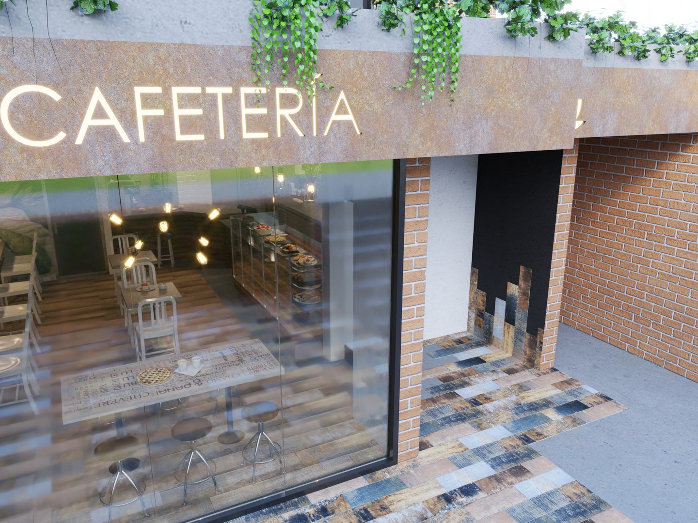 Cozy Modern Coffee Shop Model - TurboSquid 1916432