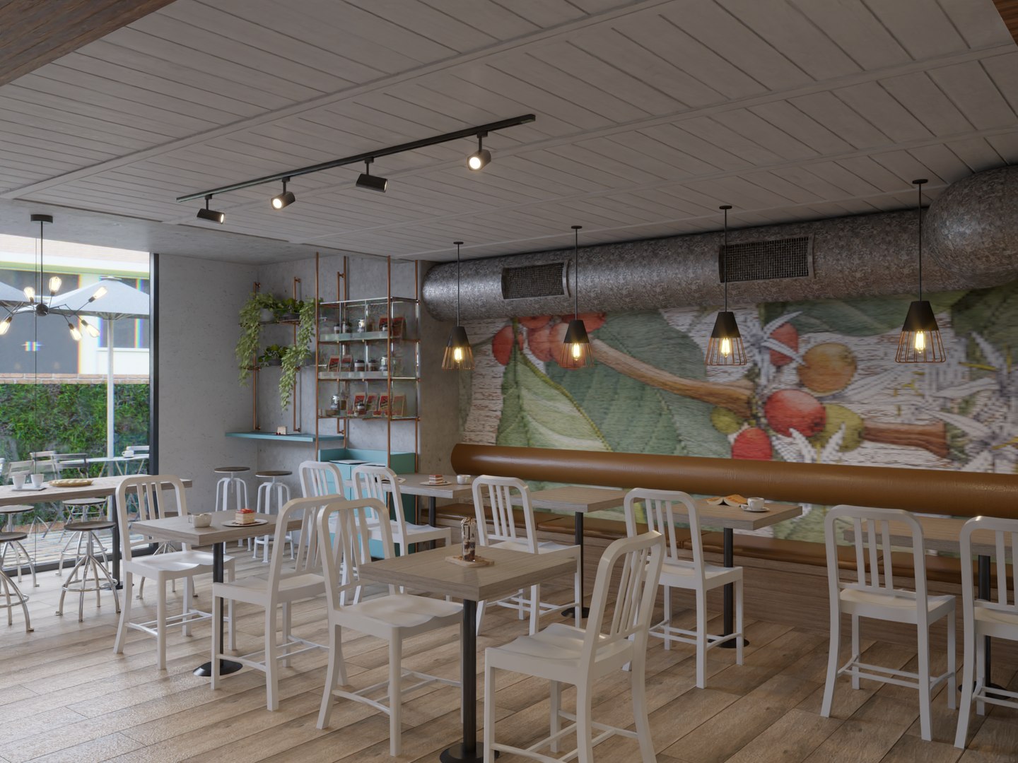 Cozy Modern Coffee Shop Model - TurboSquid 1916432